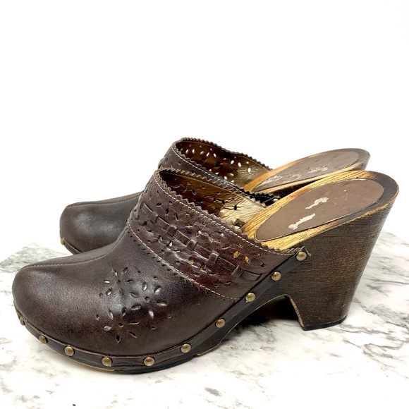 Aldo | Shoes | Aldo Boho Platform Studded Floral Closed Toe Mule Clogs ...